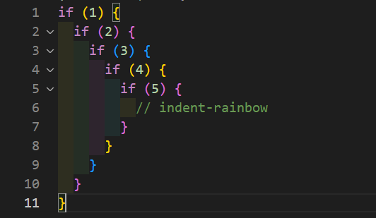 Visual Studio Code | インデント数の差を見やすくする拡張機能「indent-rainbow」 | 1 NOTES